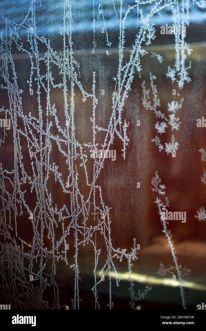 frost patterns on glass Stock Photo - Alamy