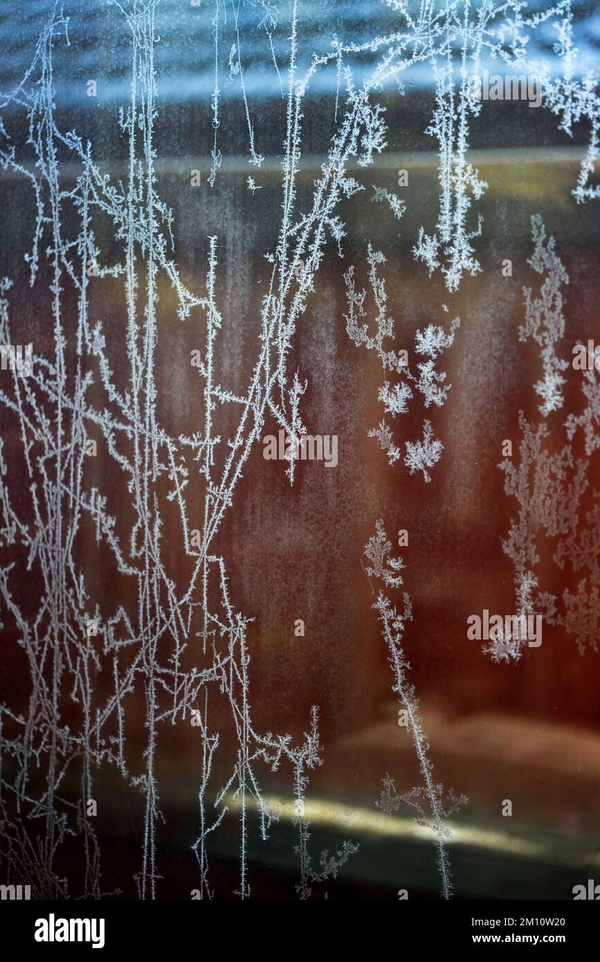 frost patterns on glass Stock Photo - Alamy