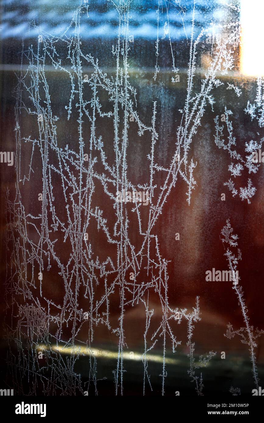 frost patterns on glass Stock Photo - Alamy