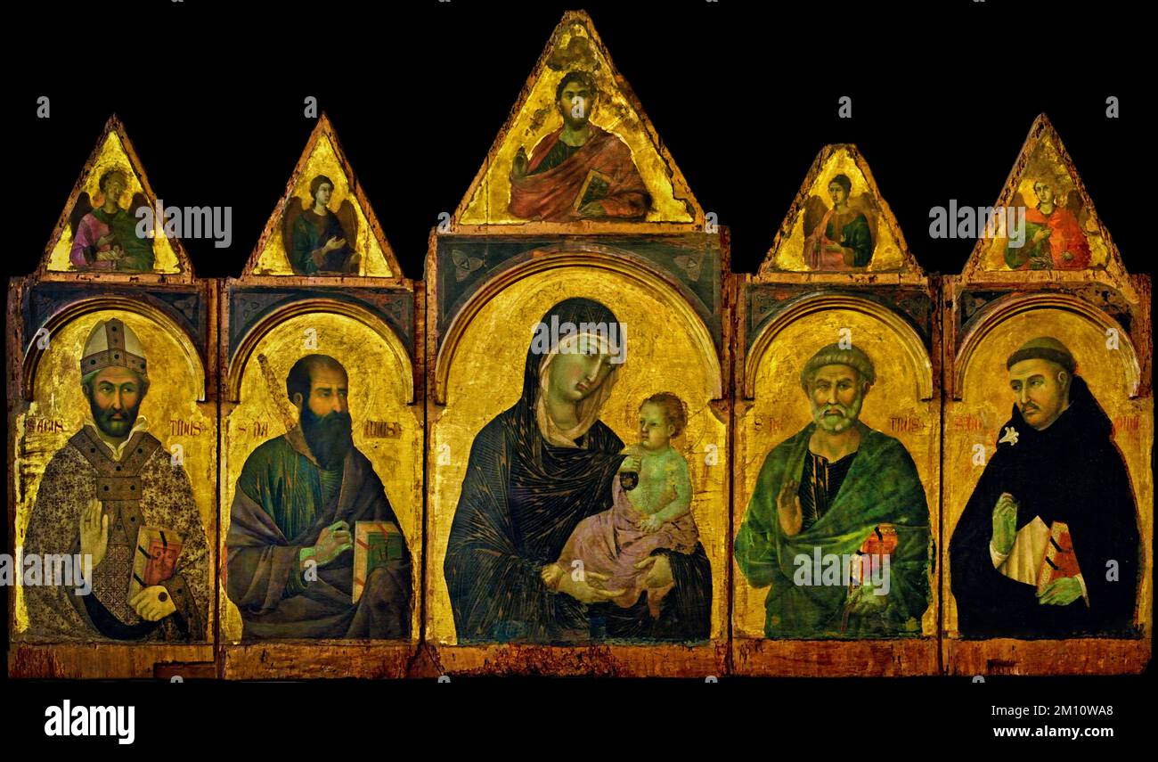 Madonna and Child with Saints 1300 by Duccio di Buoninsegna, 1255-1318 Christian Art, Italy ...