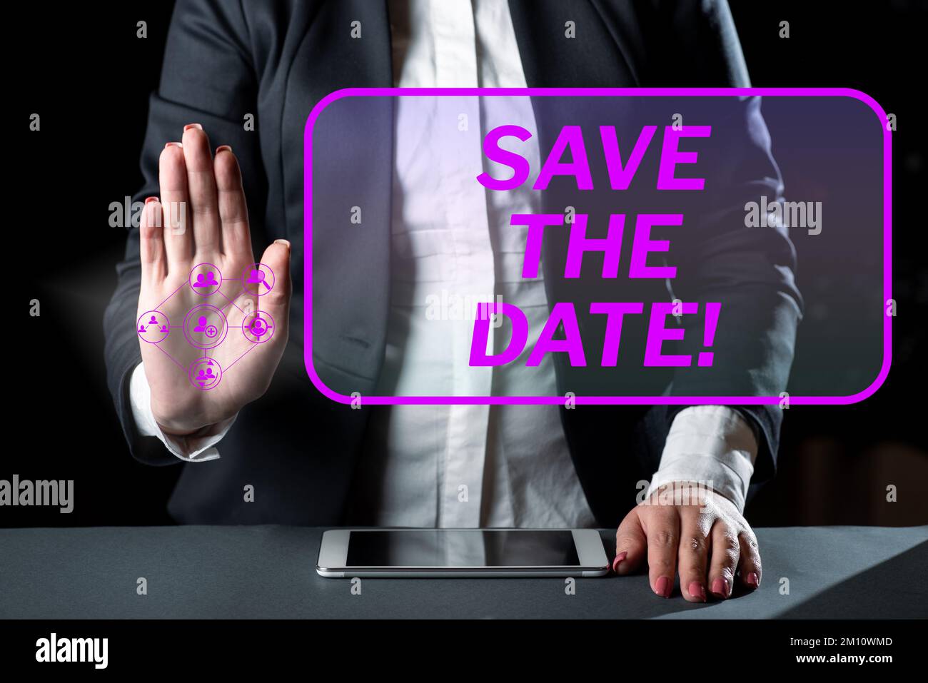 Writing displaying text Save The Date. Concept meaning Remembering the ...
