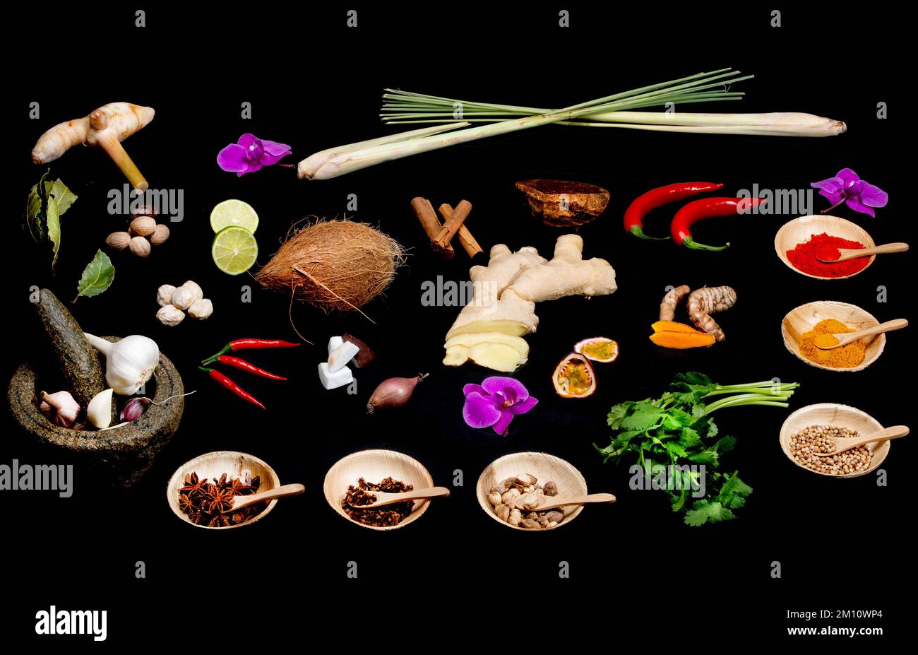 A collection of Indonesian ingredients from Asian cuisine Stock Photo ...