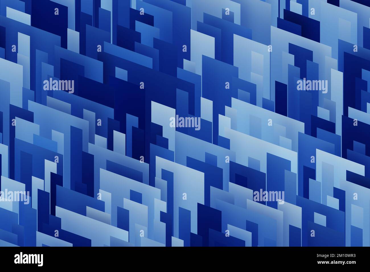 Abstract background with blue squares and rectangles overlapping Stock ...