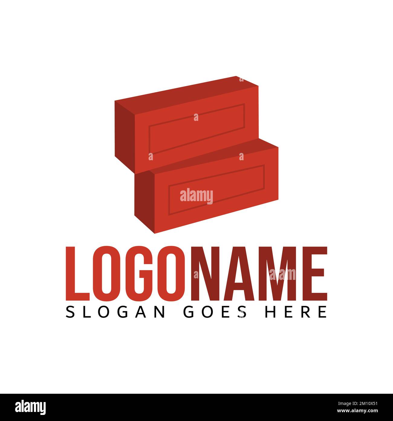 Red bricks logo icon vector on white background Stock Vector Image ...