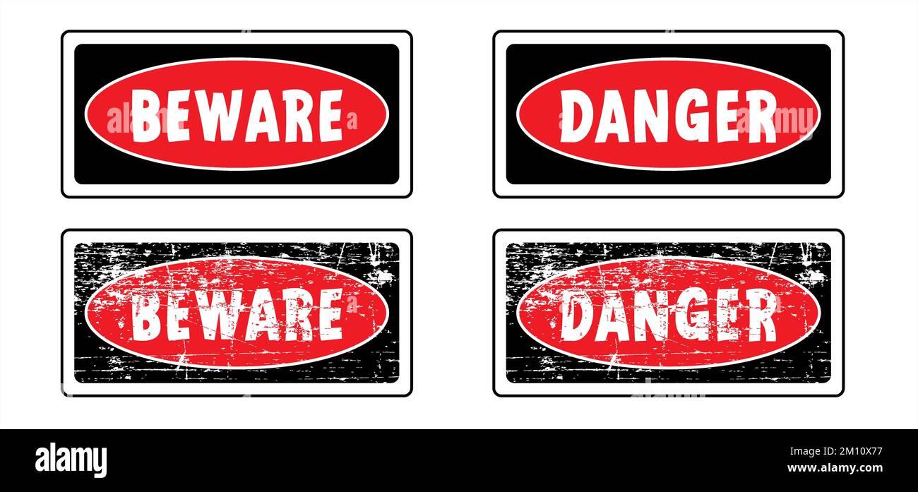 Stop, beware or danger sigboard. Halt allowed area. Old, do not enter ...