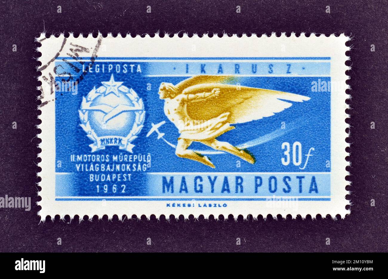 Cancelled postage stamp printed by Hungary, that shows Icarus, History ...