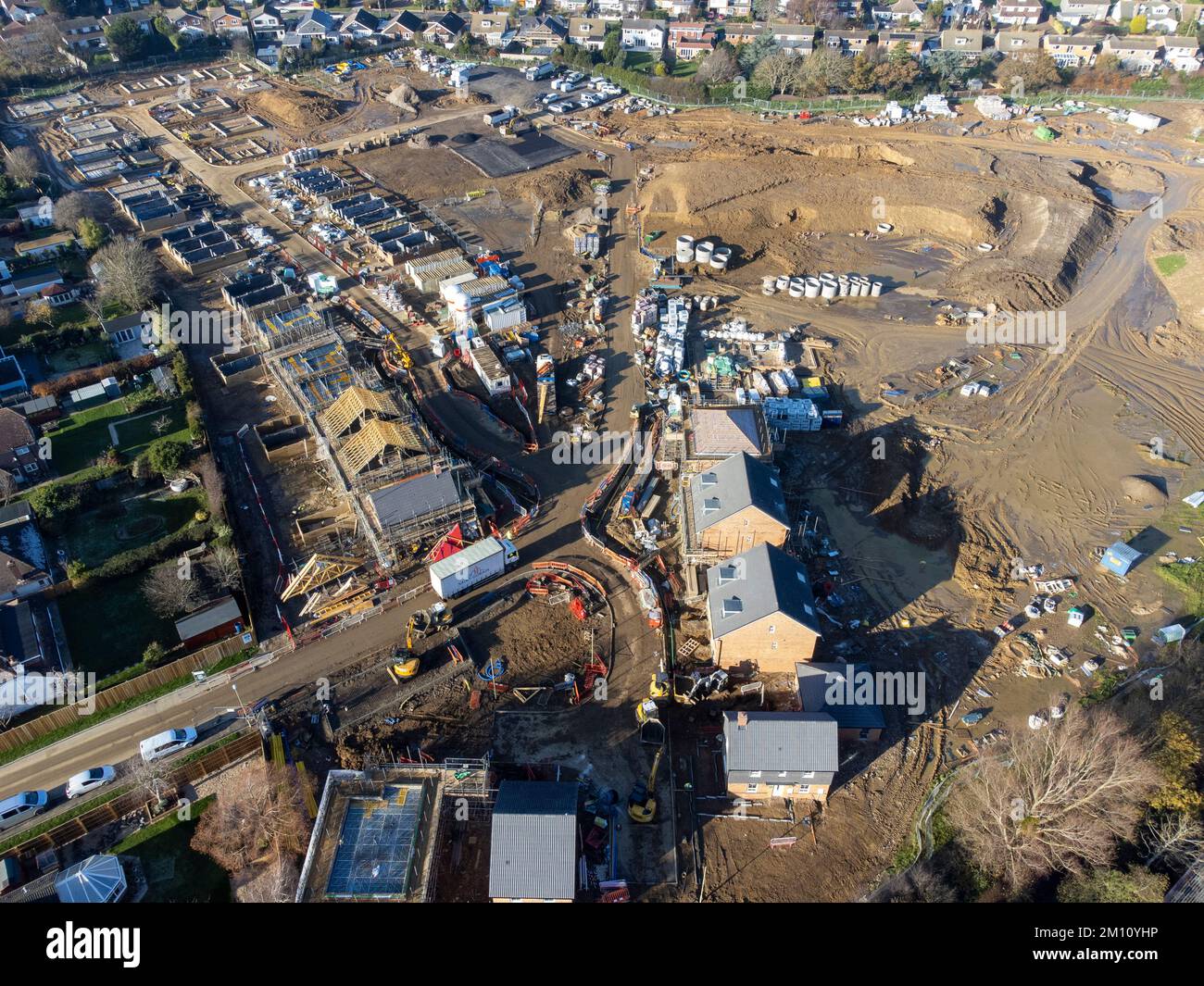 Construction new housing development aerial hi-res stock photography ...