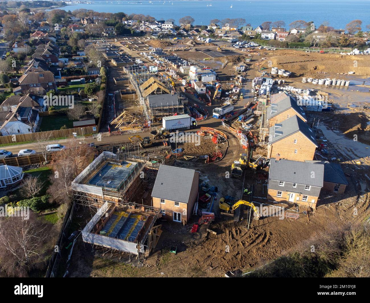 New housing development aerial view. Hayling Island UK Stock Photo - Alamy