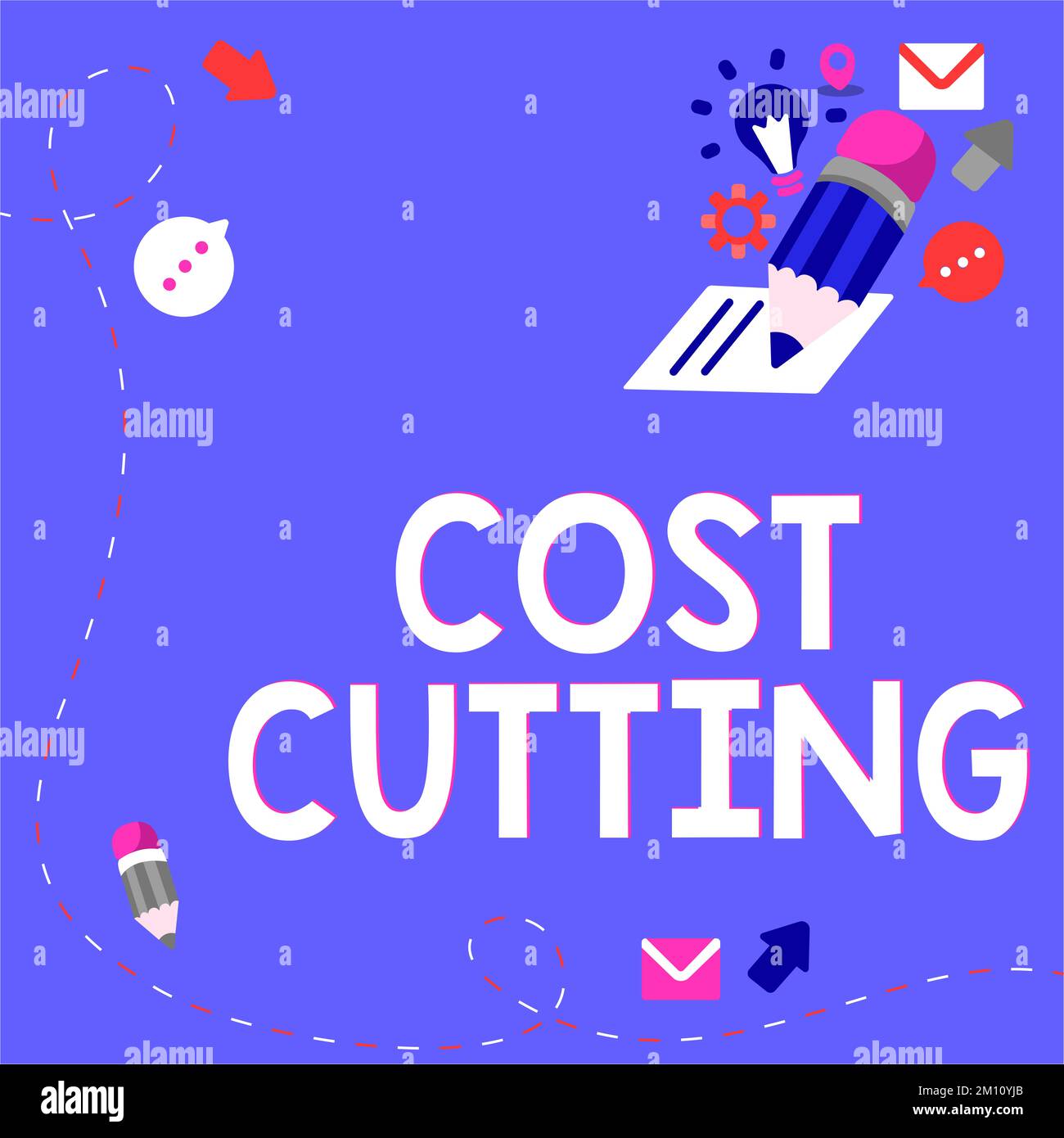 Text caption presenting Cost Cutting. Business idea Measures ...