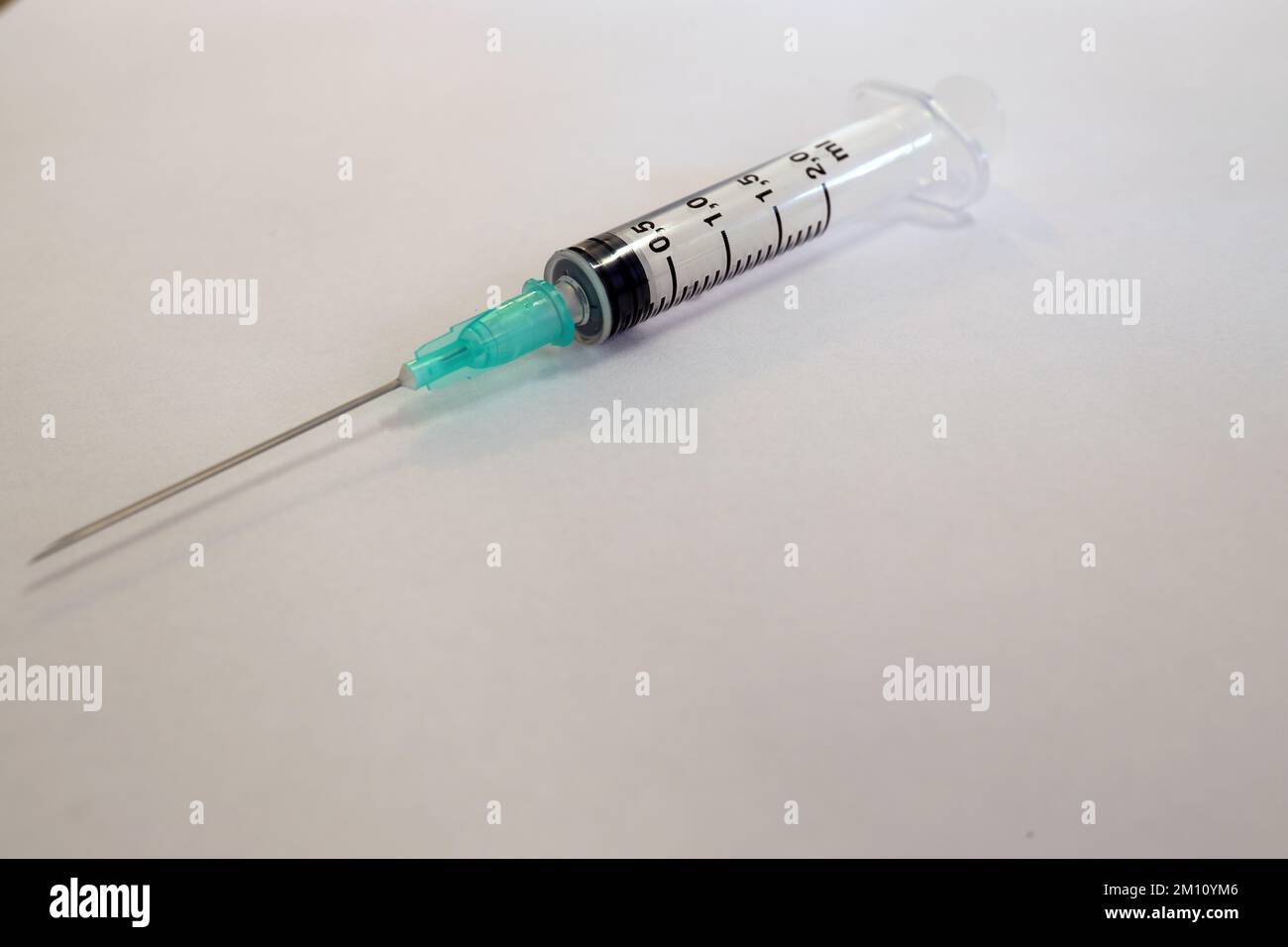 injection needle and ampoule for injection on white background Stock ...