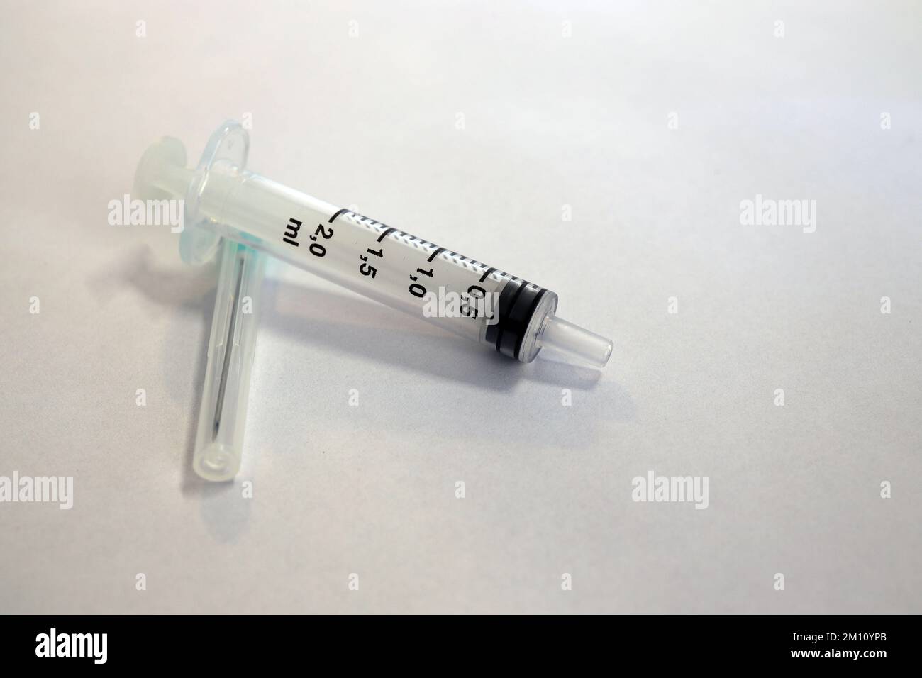 injection needle and ampoule for injection on white background Stock ...