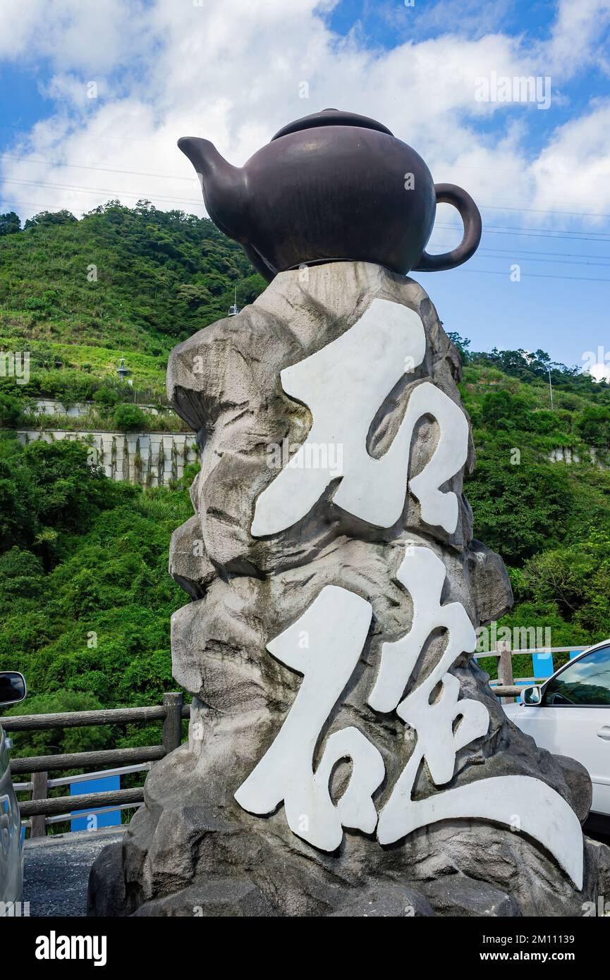Taiwan, FEB 12 2010 - Sunny view of the Shiding tea pot sign Stock ...