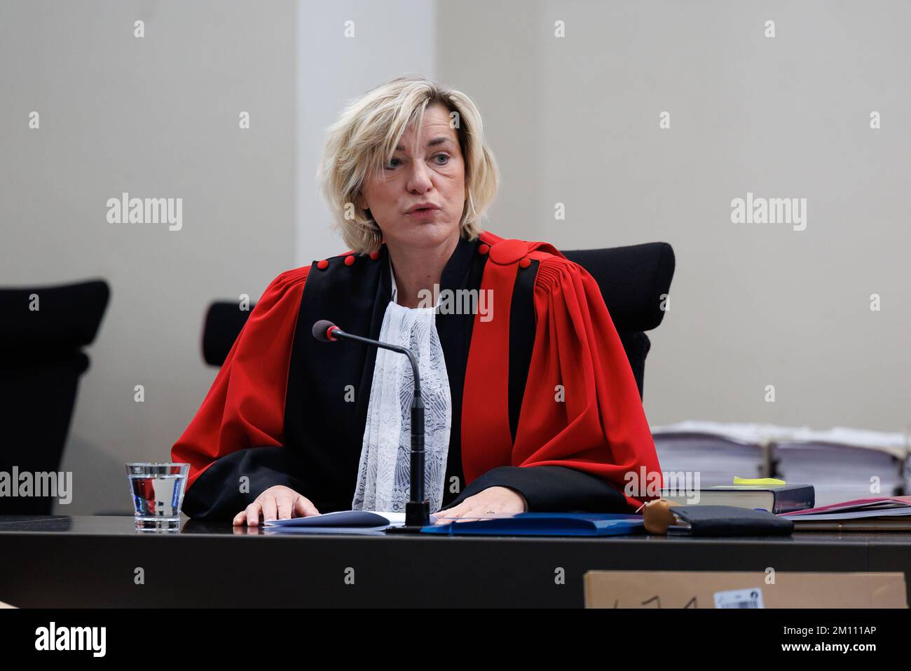 Chairwoman of the court Pascale Clauw pictured during a session of the ...