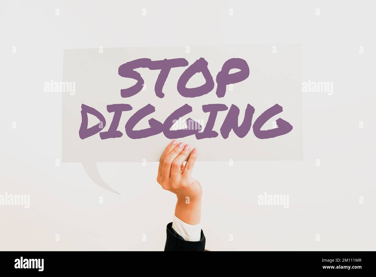 Writing displaying text Stop Digging. Concept meaning Prevent Illegal ...