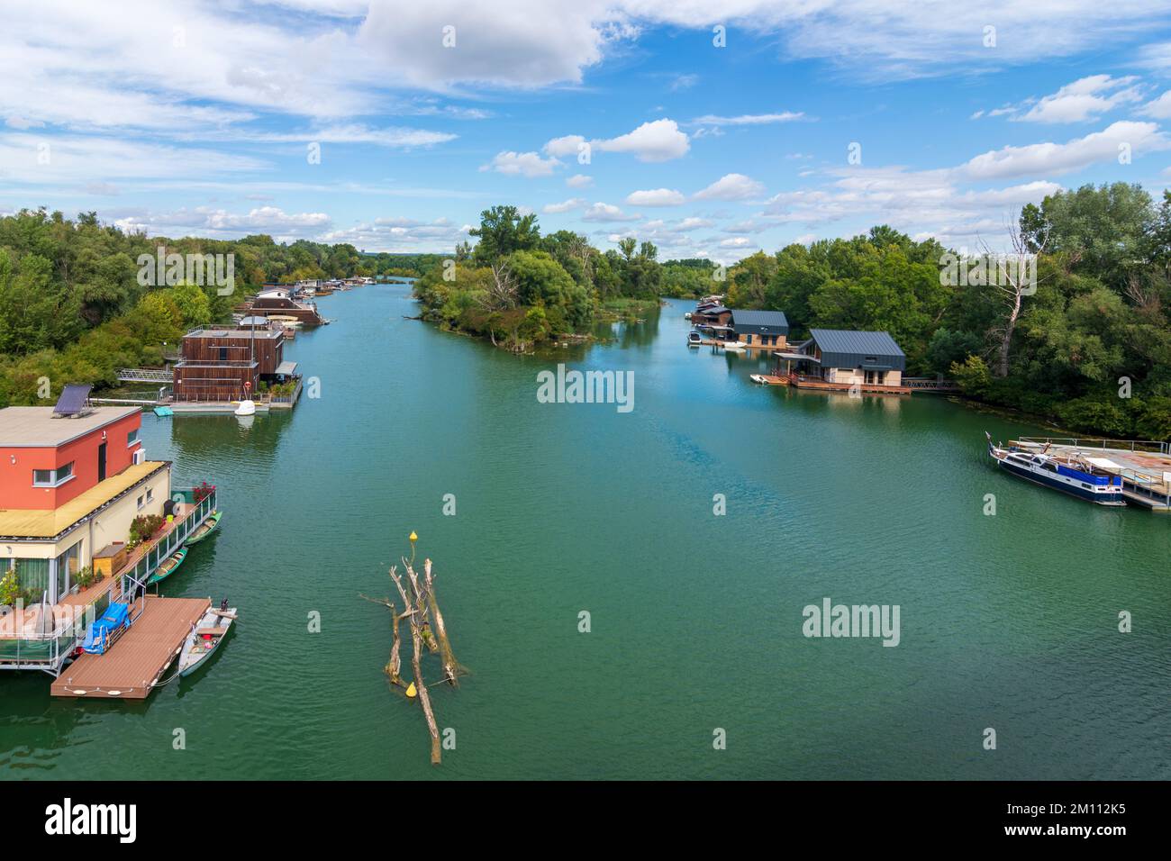Bratislava (Pressburg): branch of Danube Jarovske rameno, floating ...