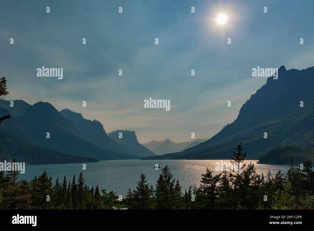 Saint Mary's Lake in Glacier National Park Stock Photo - Alamy