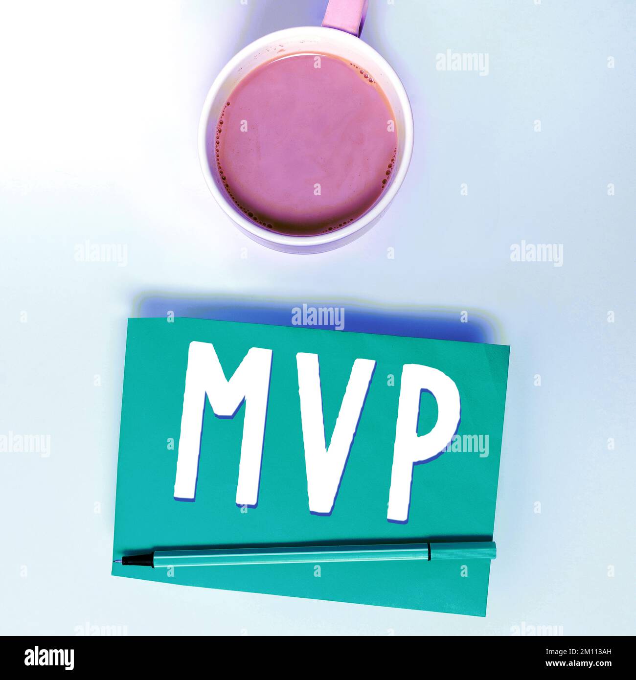 Hand writing sign Mvp. Business showcase Investment Strategy to ...