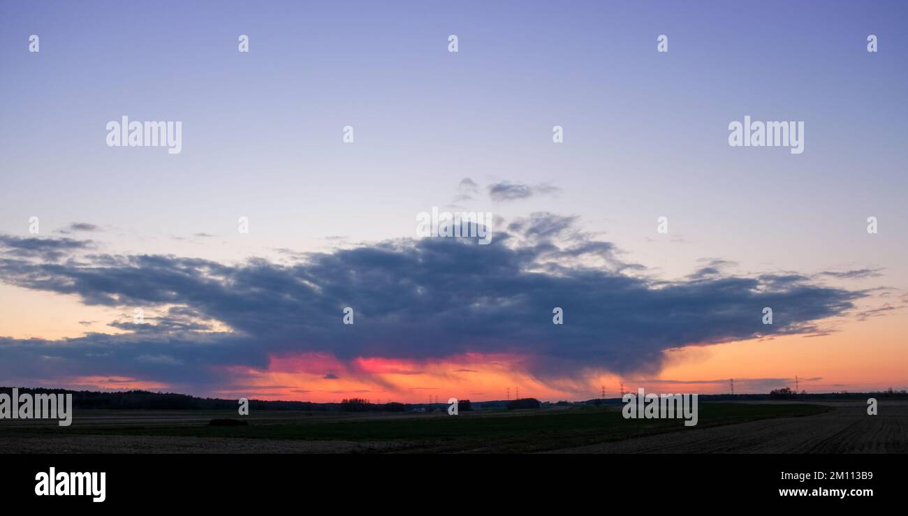 Colorful sky panorama - burning clouds concept Stock Photo - Alamy
