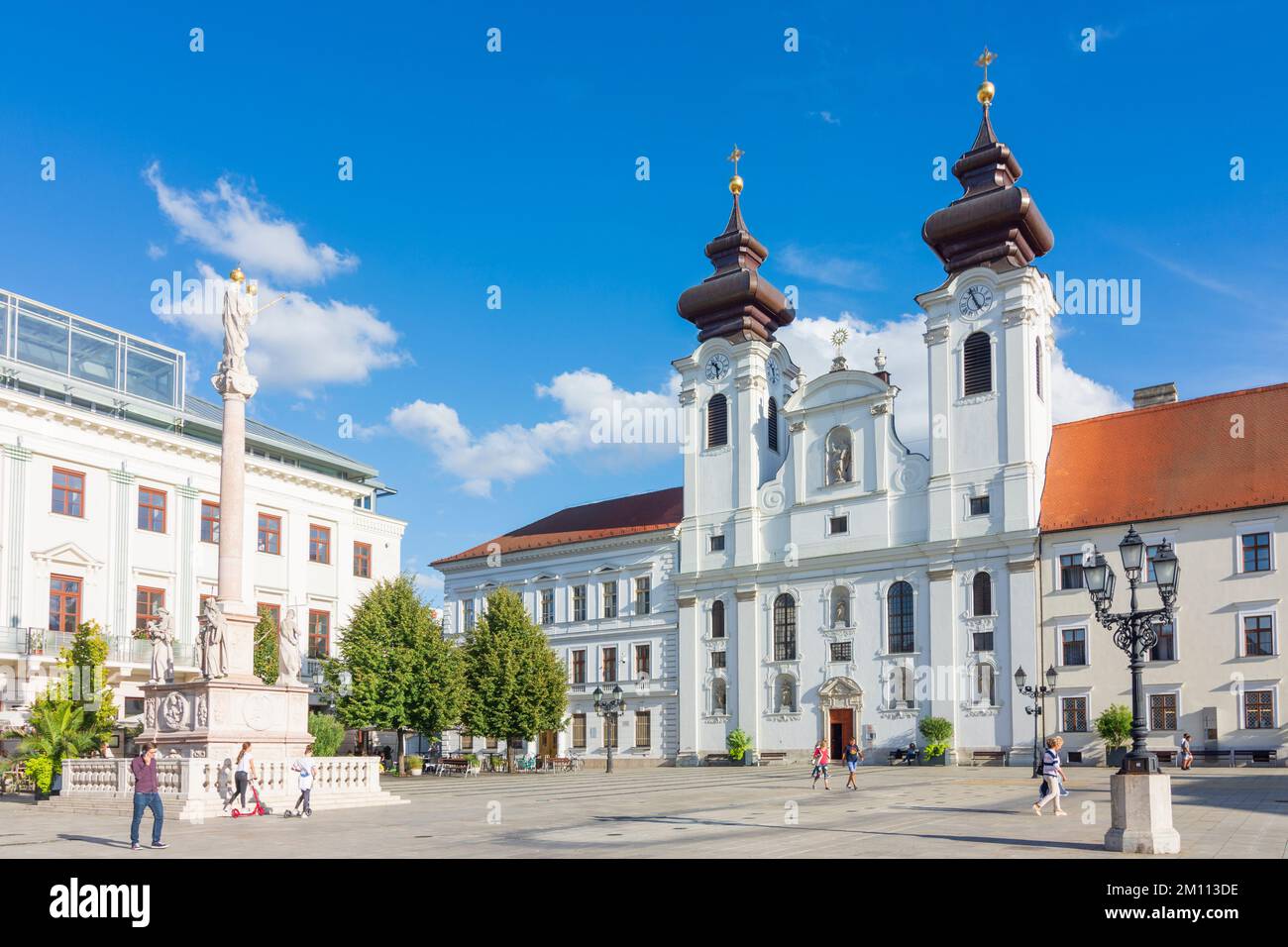 Györ (Raab): Szechenyi Square, Benedictine church of St. Ignatius of ...