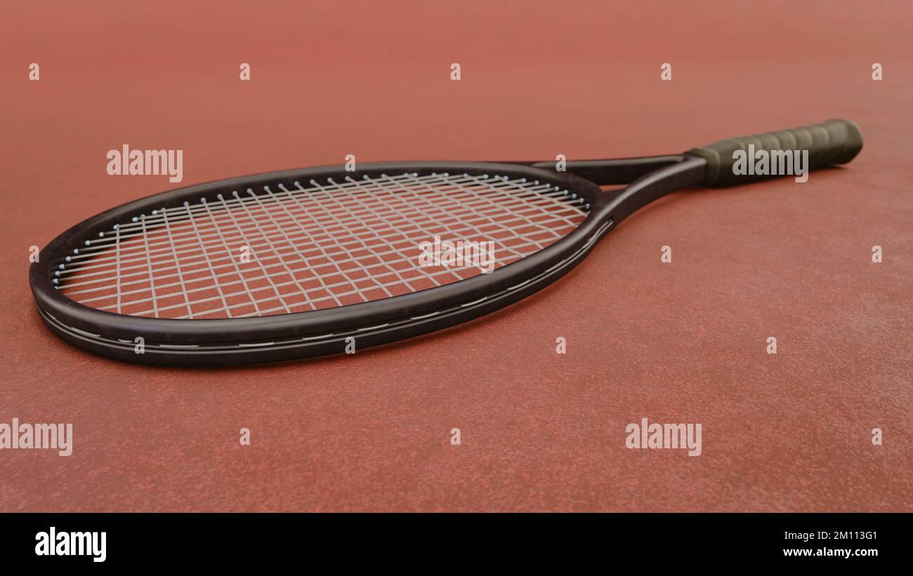 Sport and healthy lifestyle. Tennis. tennis racket on clay court Sports ...