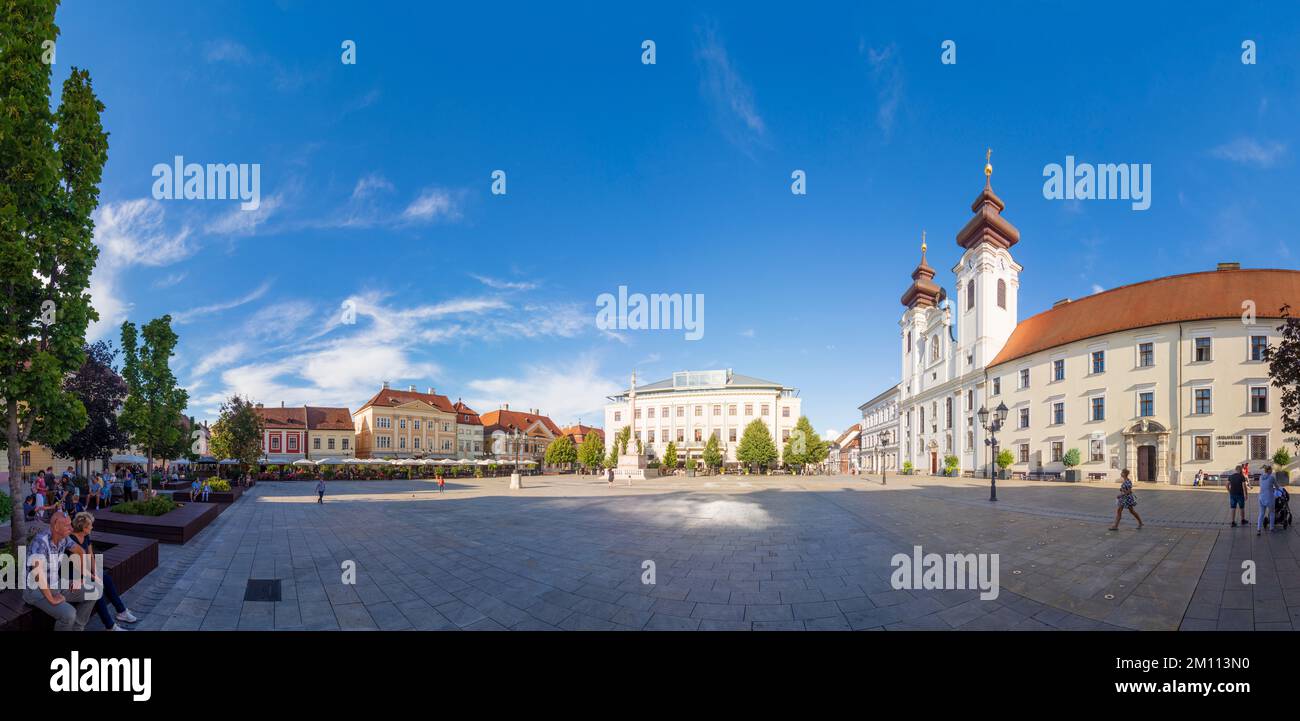 Györ (Raab): Szechenyi Square, Benedictine church of St. Ignatius of ...