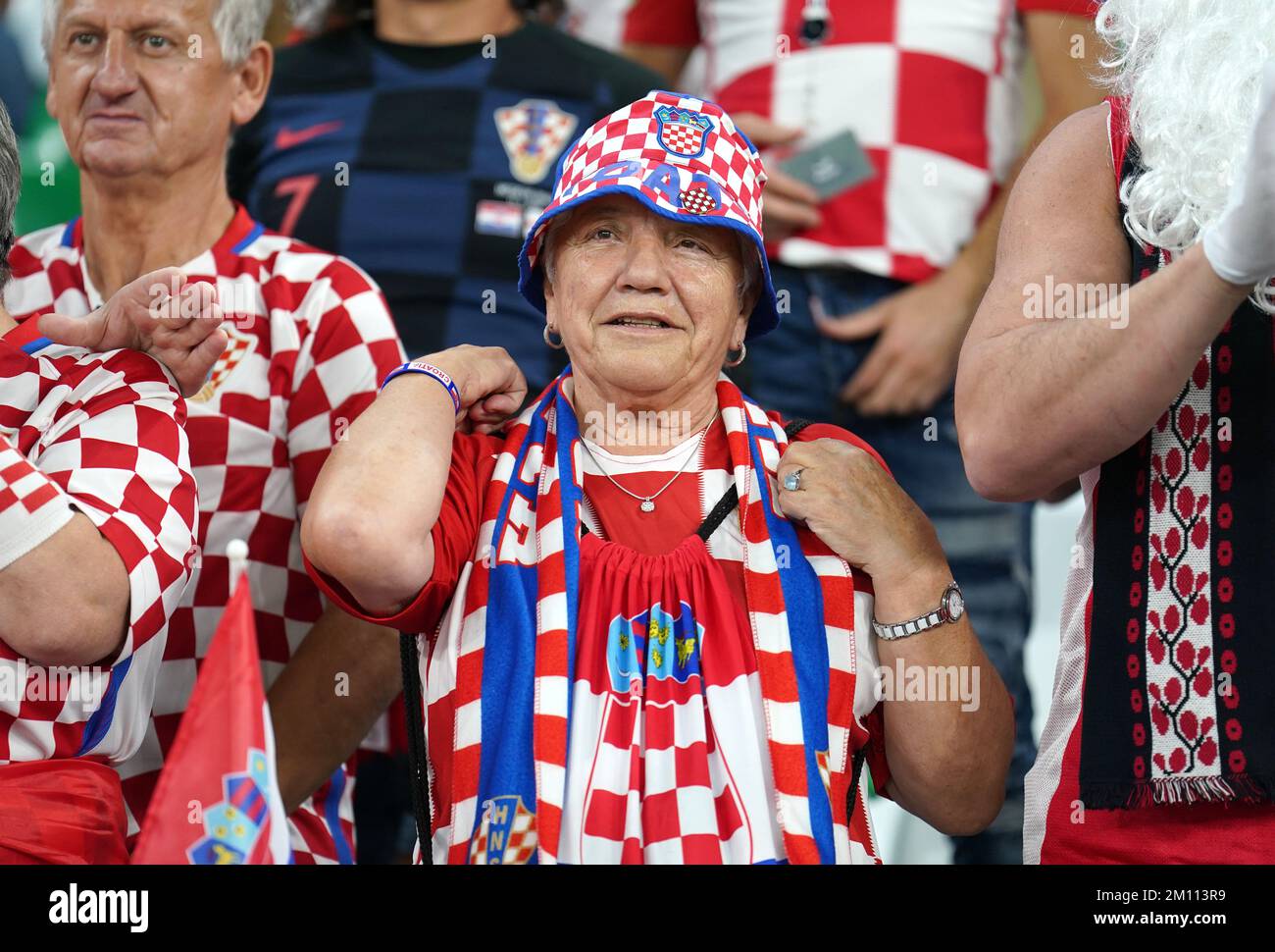 A Croatia fan in the stand ahead of the FIFA World Cup Quarter-Final ...