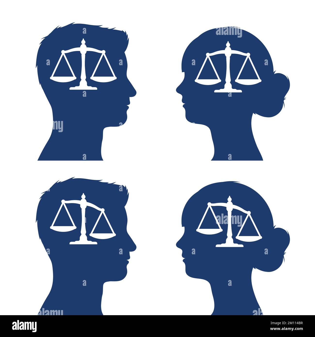 Man woman silhouette equal Stock Vector Images - Alamy
