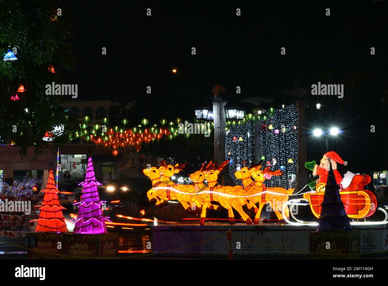 Lights decoration to welcome christmas installed near city hall in ...