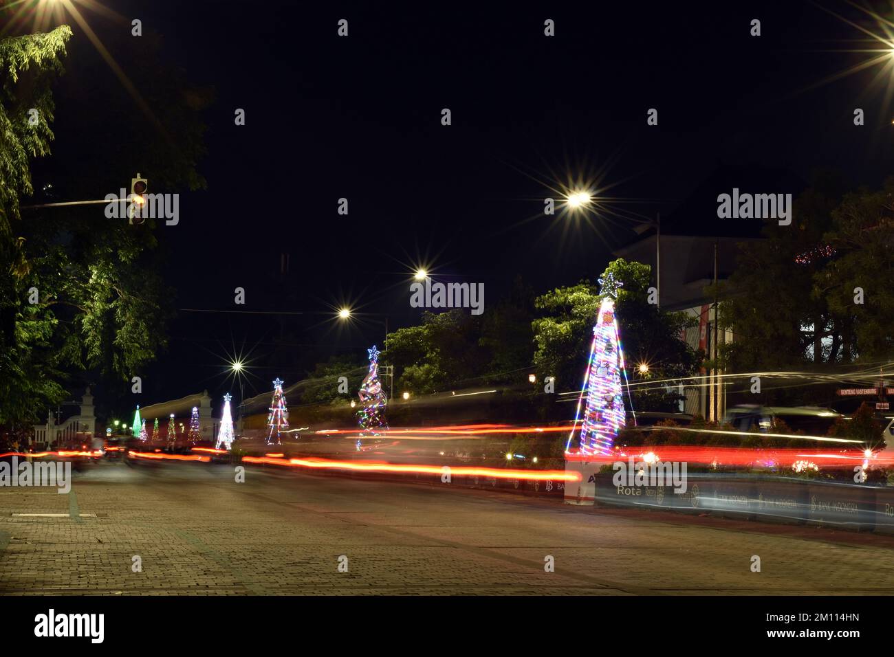 Lights decoration to welcome christmas installed near city hall in ...