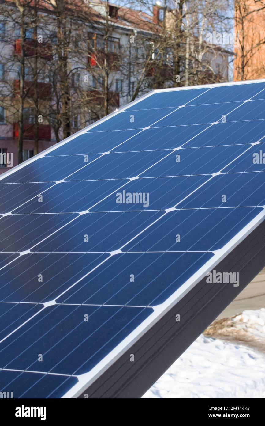 Solar panel on a city street close up Stock Photo - Alamy