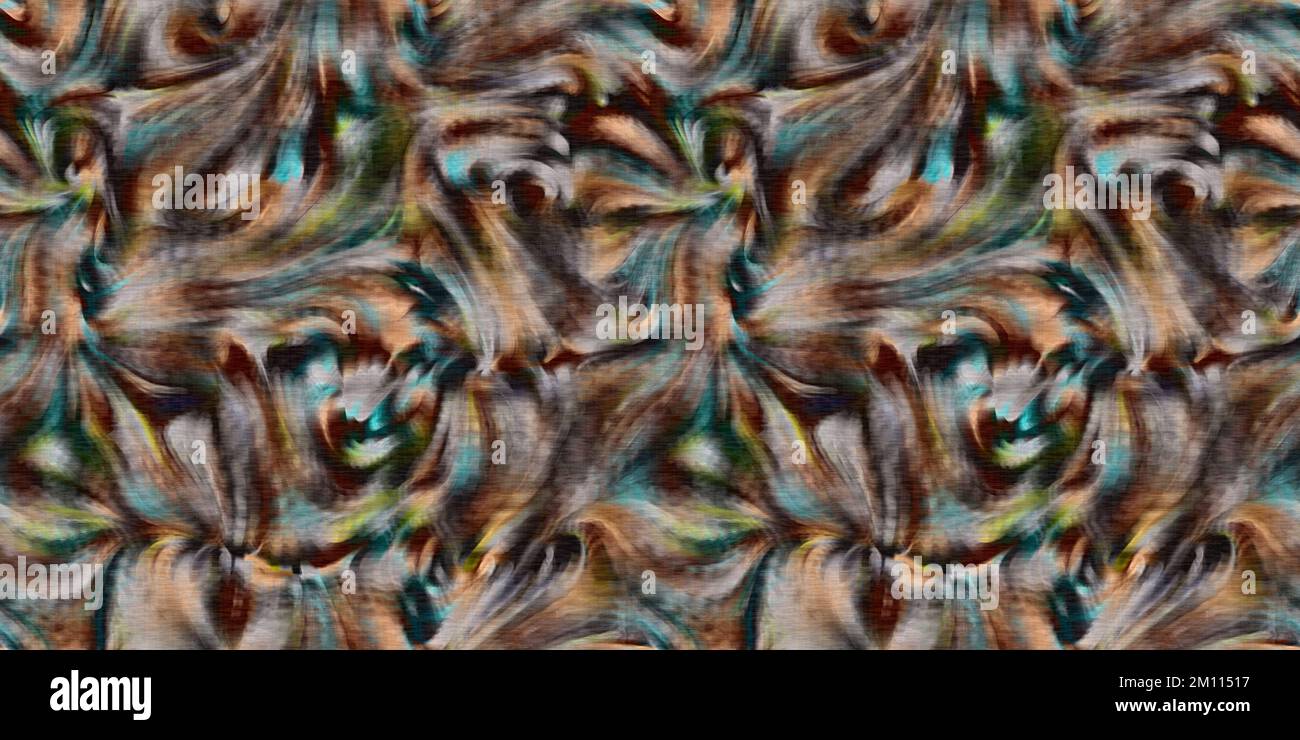 Marbled floral decorative border. Seamless botanical wash for organic ...