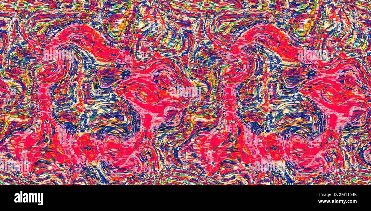 Vibrant pink distortion border. Bright colorful kitsch banner for fluid ...