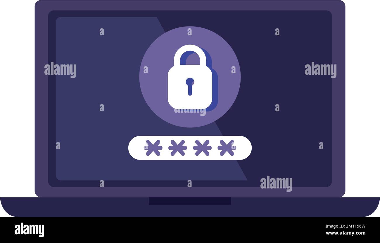 laptop with password access Stock Vector Image & Art - Alamy