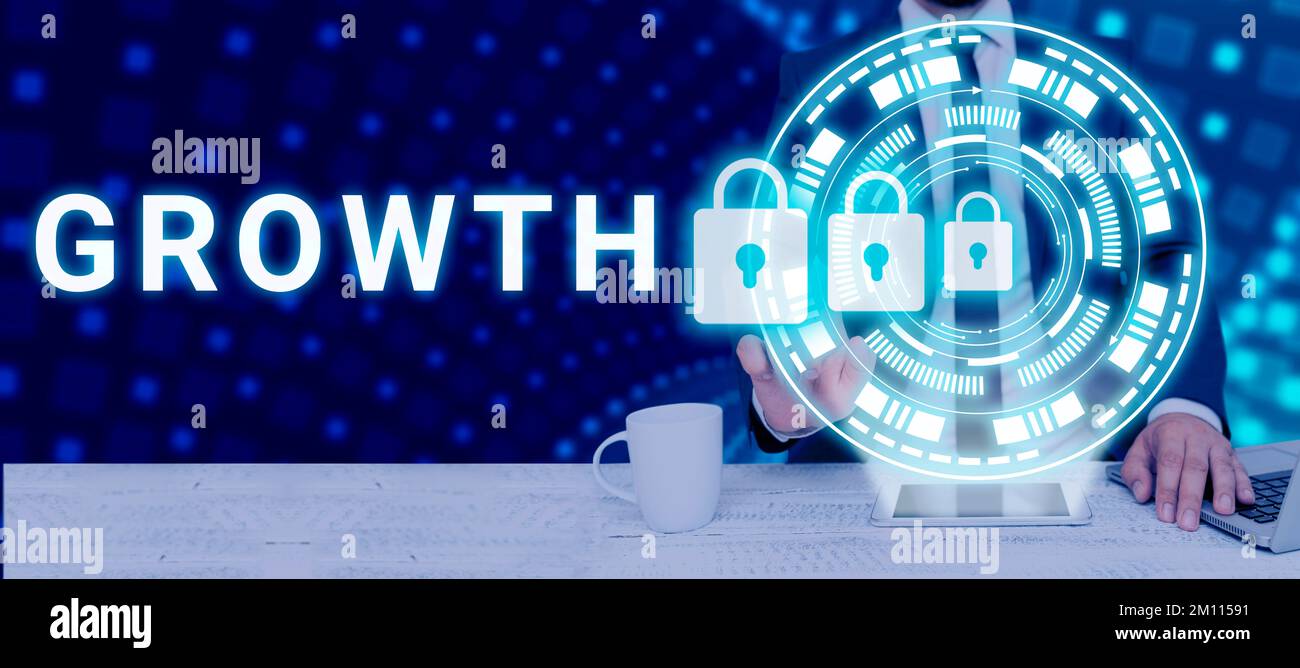 Conceptual display Growth. Word for process of increasing in size or ...
