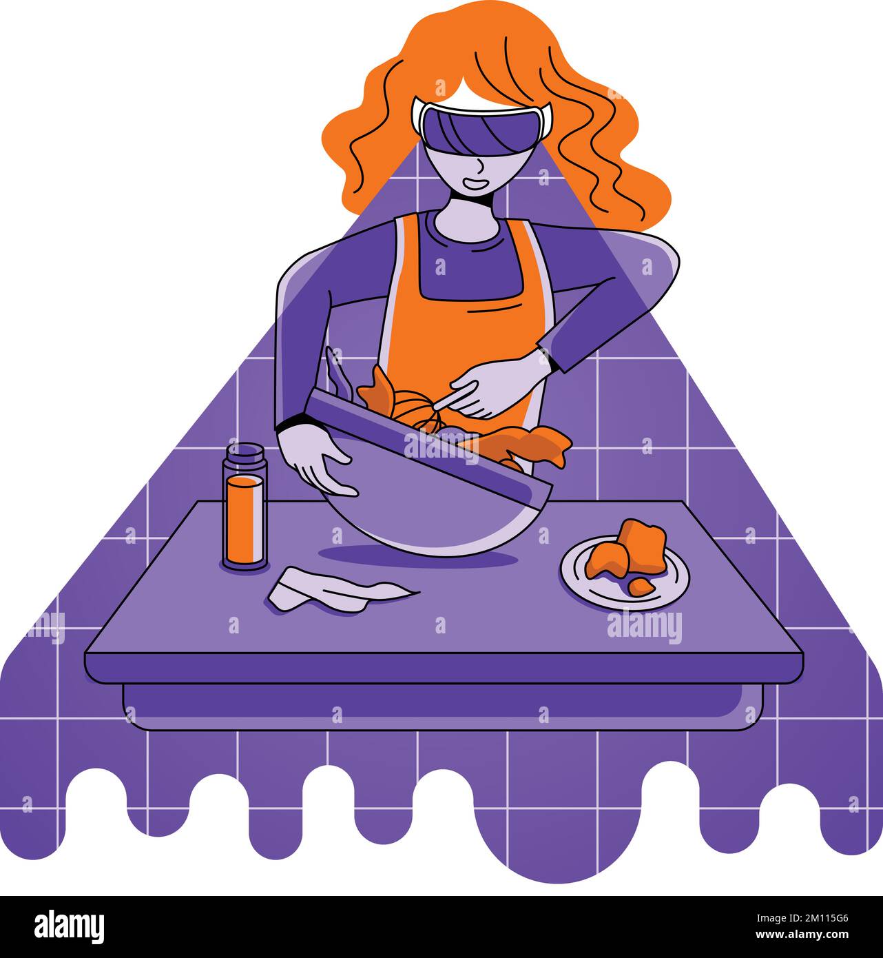 Woman cooking class Stock Vector Images - Alamy