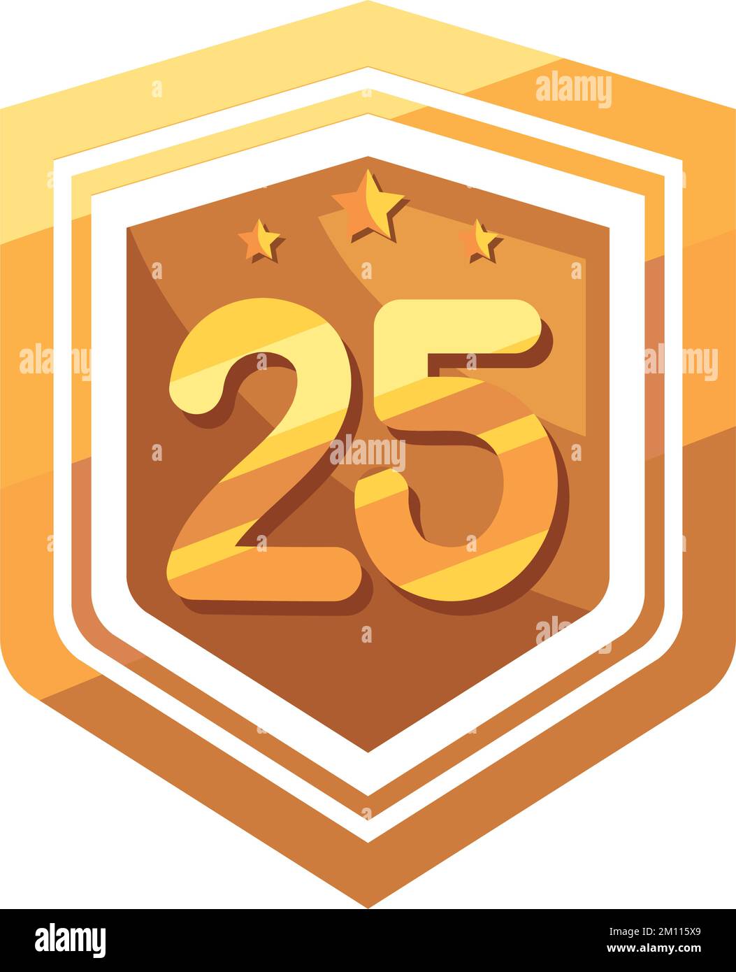 Golden badge 25 years anniversary hi-res stock photography and images ...