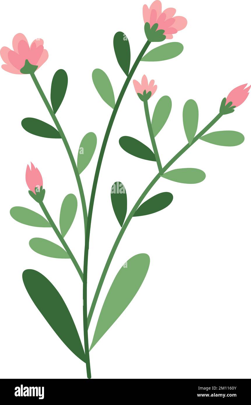 pink flowers garden Stock Vector Image & Art - Alamy