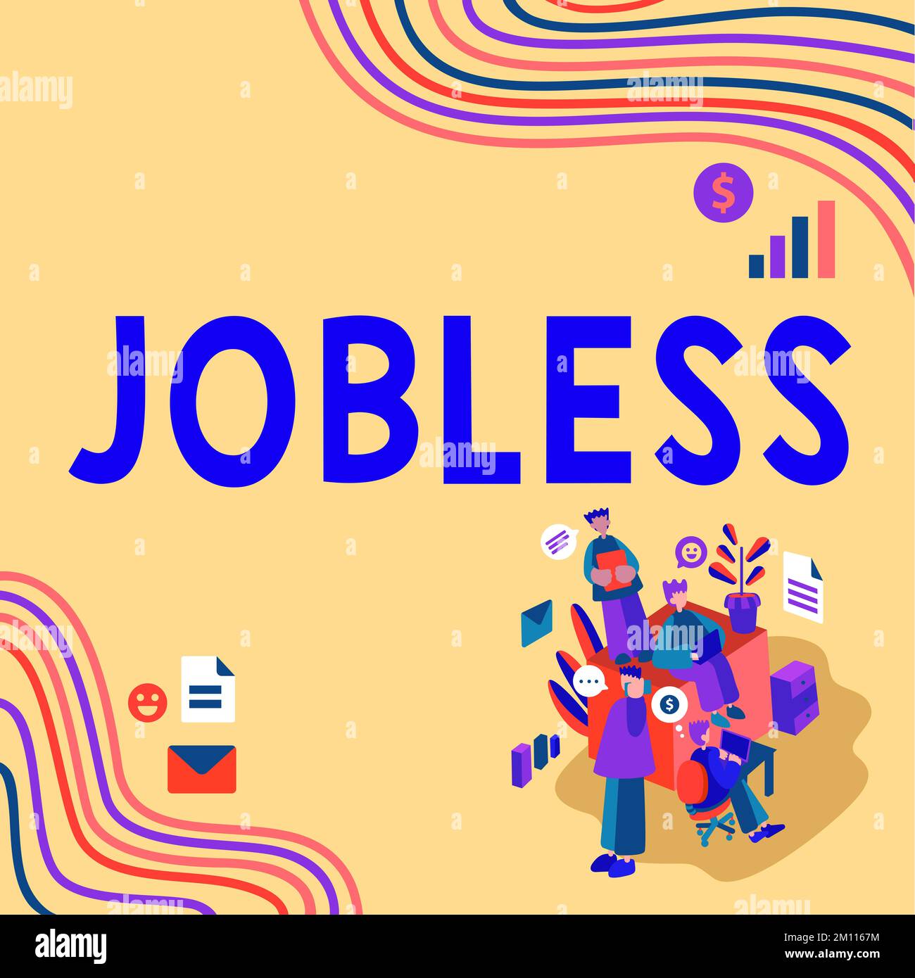 Hand writing sign Jobless. Concept meaning unemployed person looking ...