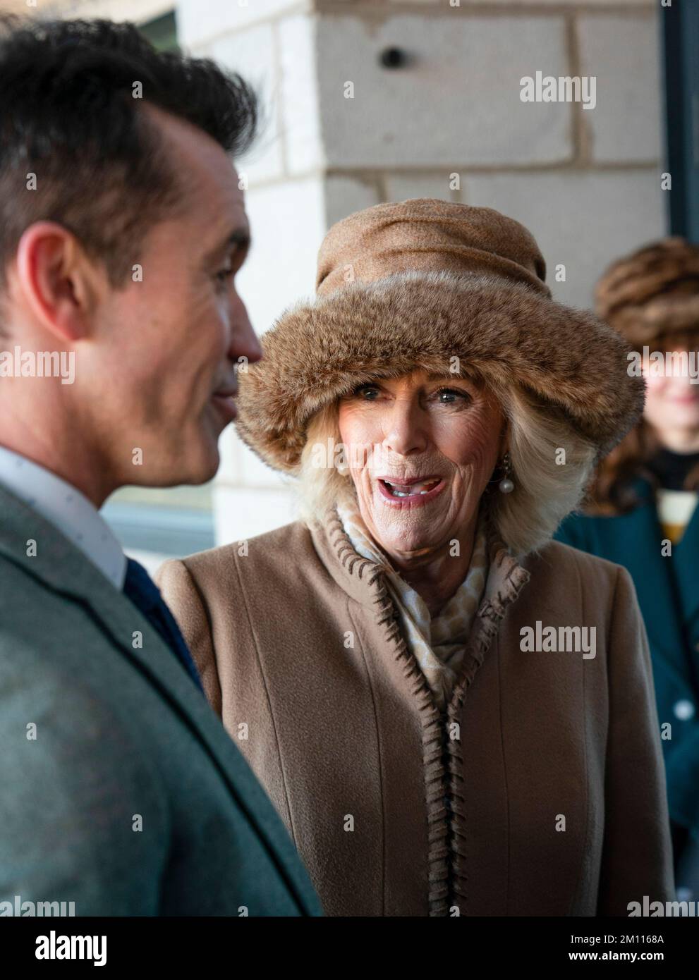 The Queen Consort speaks to Rob McElhenney during a visit to Wrexham ...
