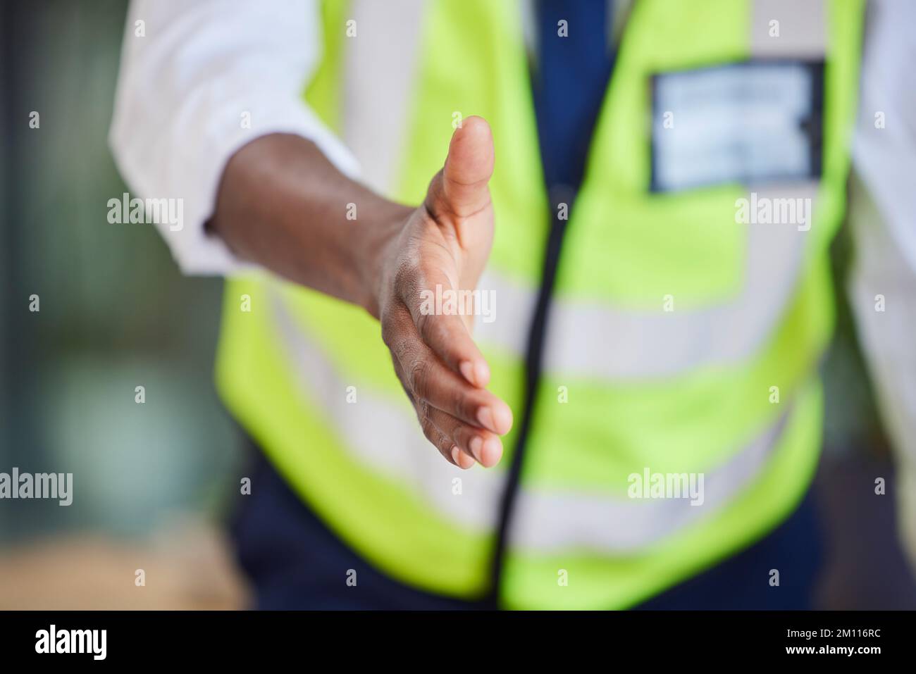 Black man, architect and handshake for b2b, partnership or meeting for ...
