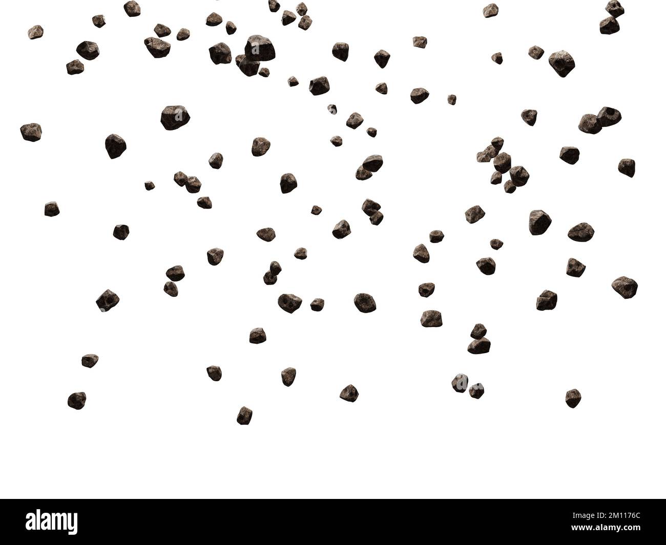 Falling rocks isolated on white background. 3d rendering illustration ...