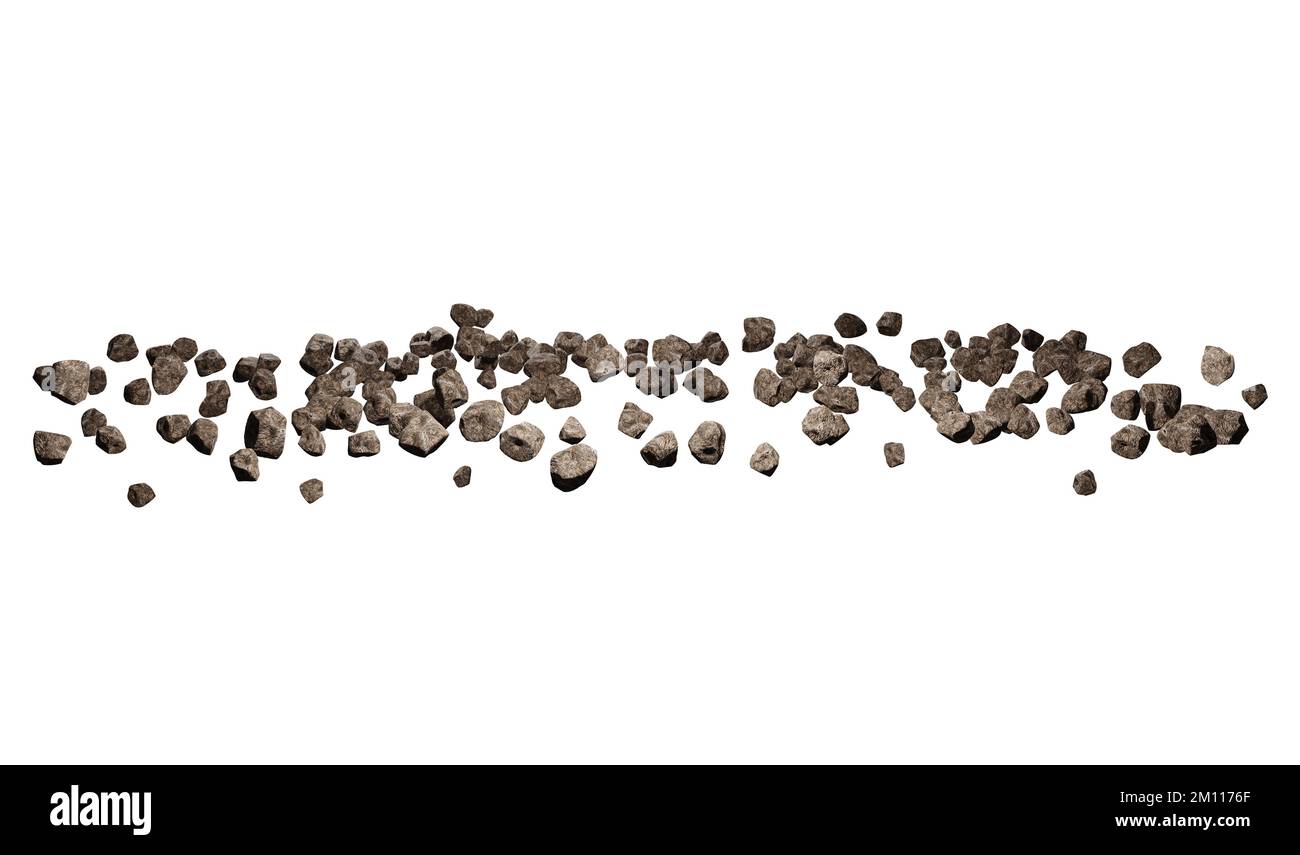 Falling rocks isolated on white background. 3d rendering illustration ...