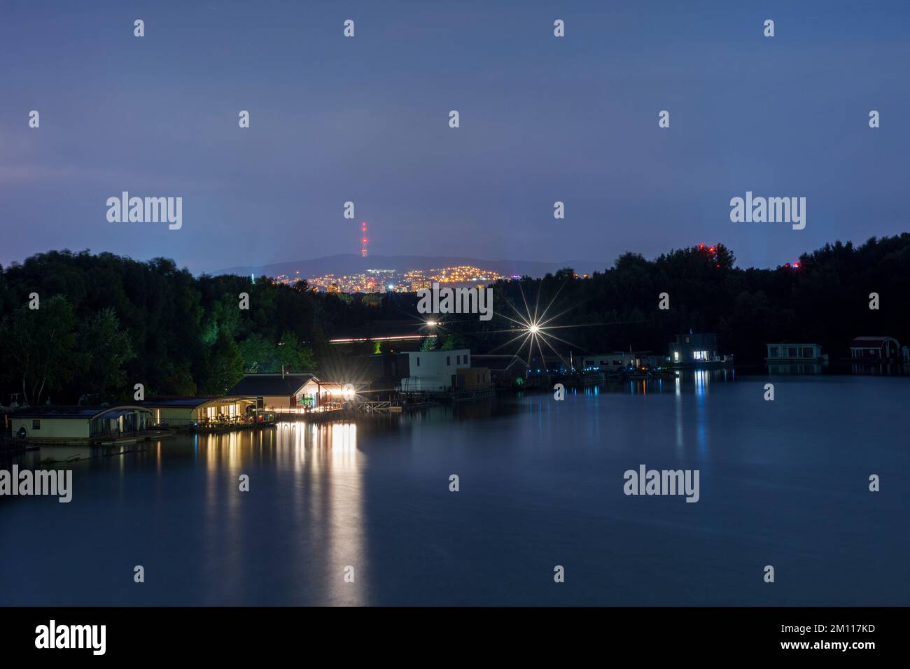 Bratislava (Pressburg): branch of Danube Jarovske rameno, floating ...