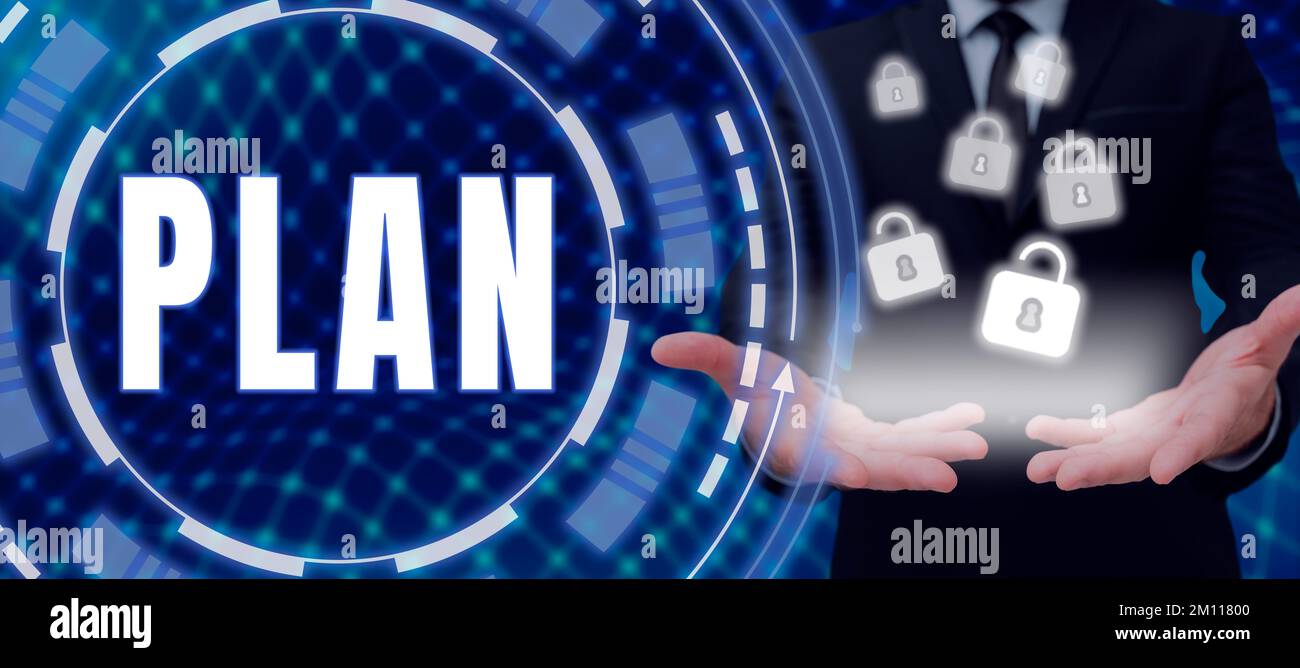 Conceptual caption Plan. Business concept Start of a detailed proposal ...