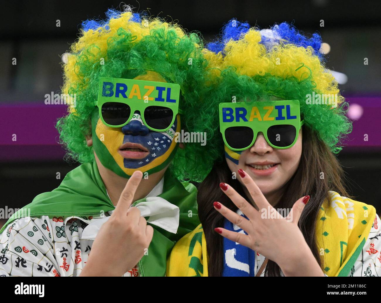 Al Rayyan, Qatar. 9th Dec, 2022. Fans cheer prior to the Quarterfinal ...