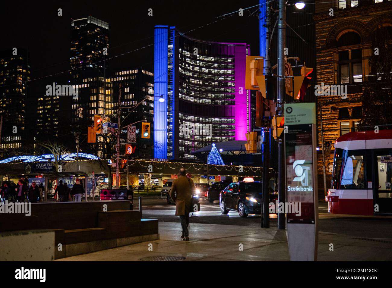 street photography in cityhall at night time downtown toronto canada ...