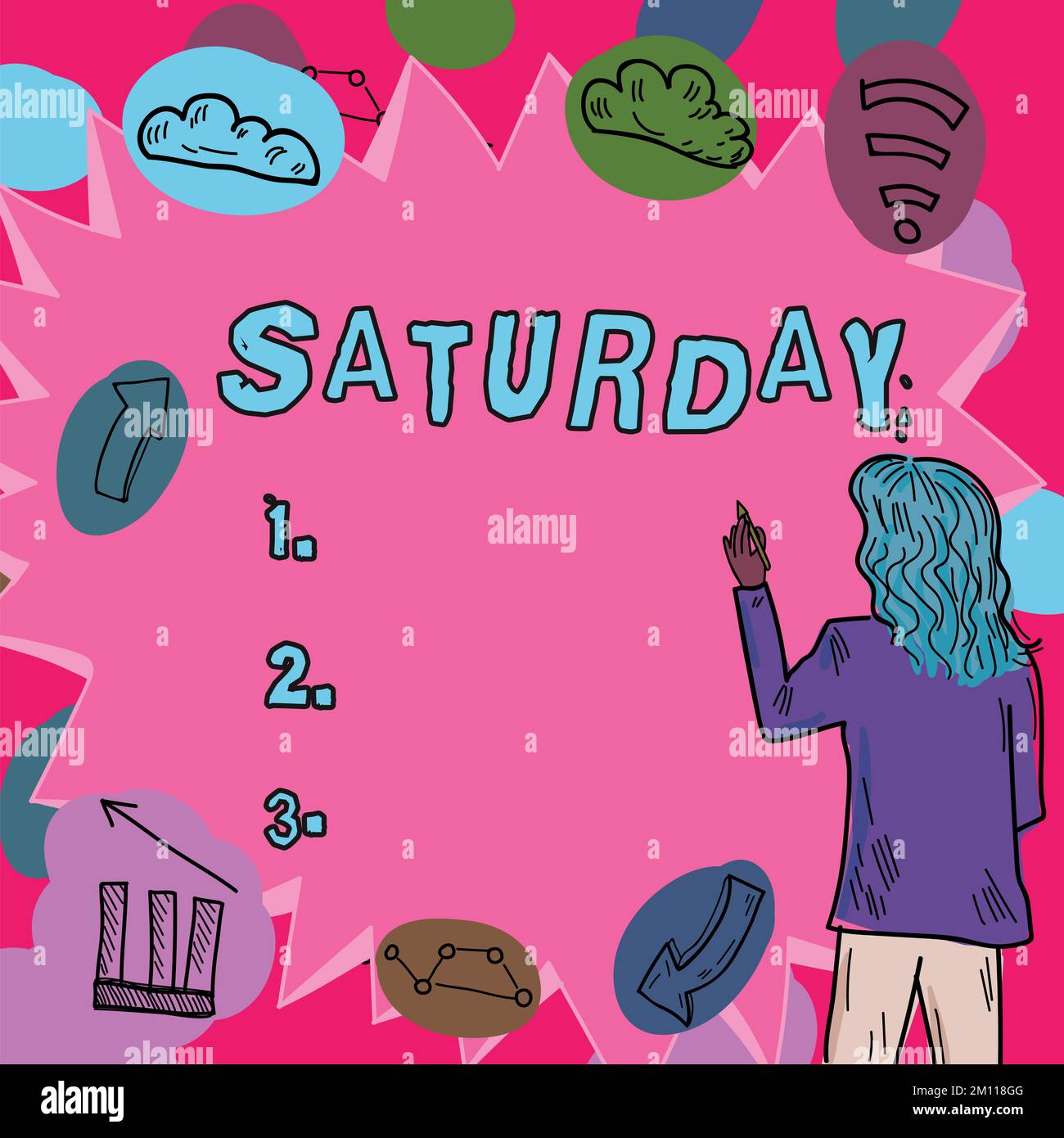 Conceptual caption Saturday. Business approach First day of the weekend ...