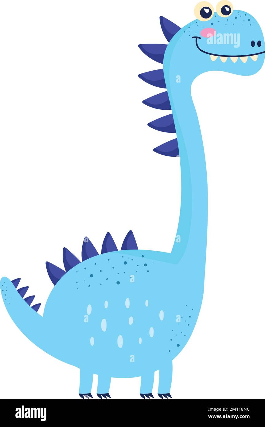 cute blue dinosaur Stock Vector Image & Art - Alamy