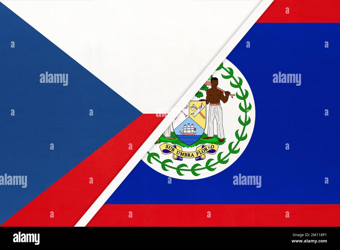 Czech Republic and Belize, symbol of country. Czechia vs Belizean ...