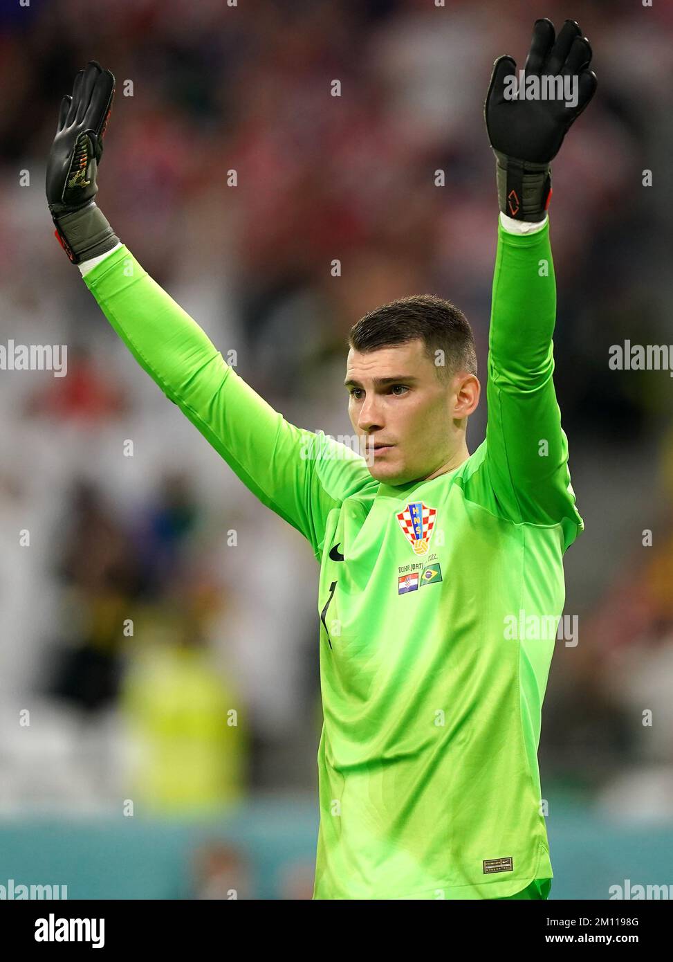 Croatia goalkeeper Dominik Livakovic before the FIFA World Cup Quarter ...